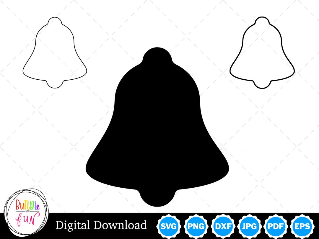 Bell Silhouette With Two Outlines | Bell SVG Bell Outline SVG | Bell ...