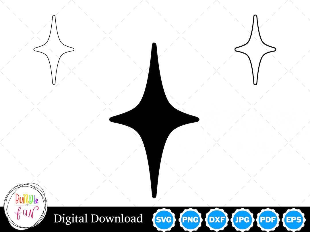 Atomic Star Silhouette With Two Outlines | Atomic Star SVG Atomic Star ...