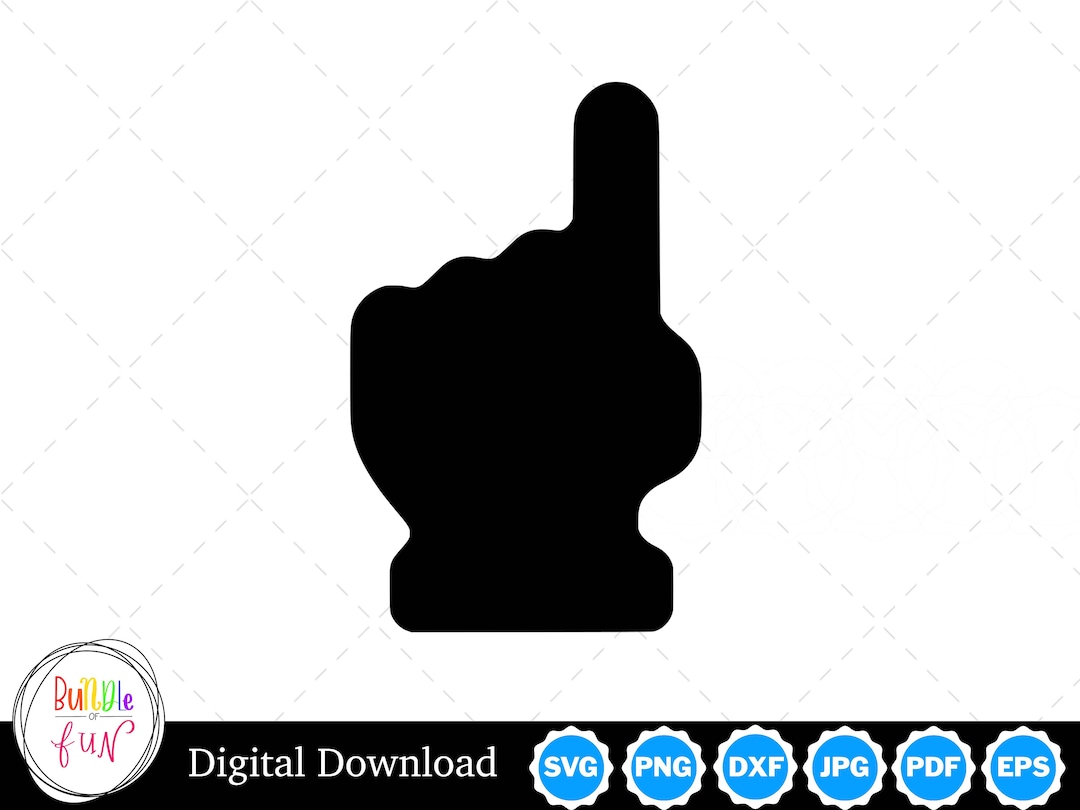 Number One Finger Silhouette With Two Outlines | Number One Finger SVG ...