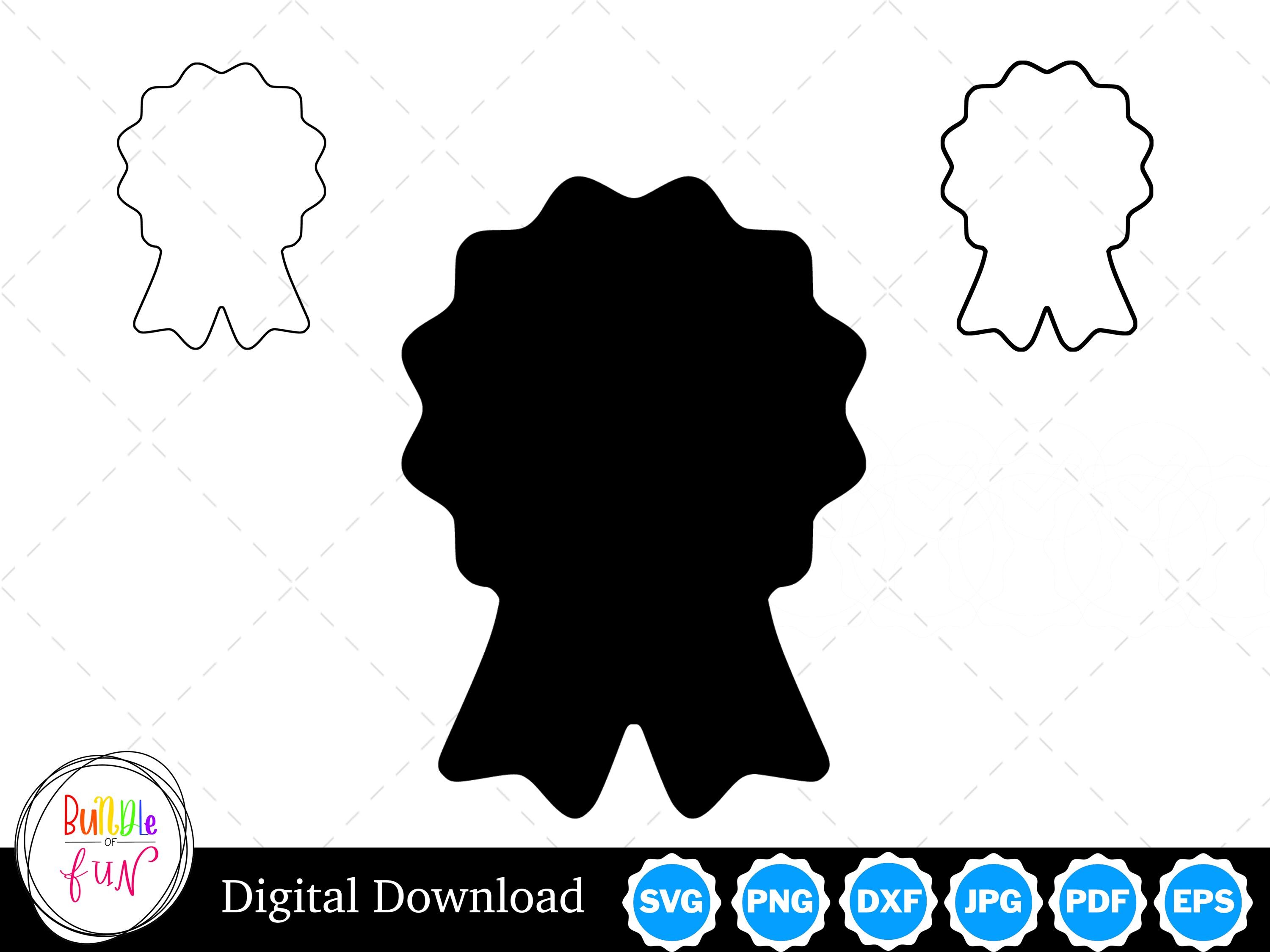 Award Ribbon Silhouette With Two Outlines | Award Ribbon SVG Award ...