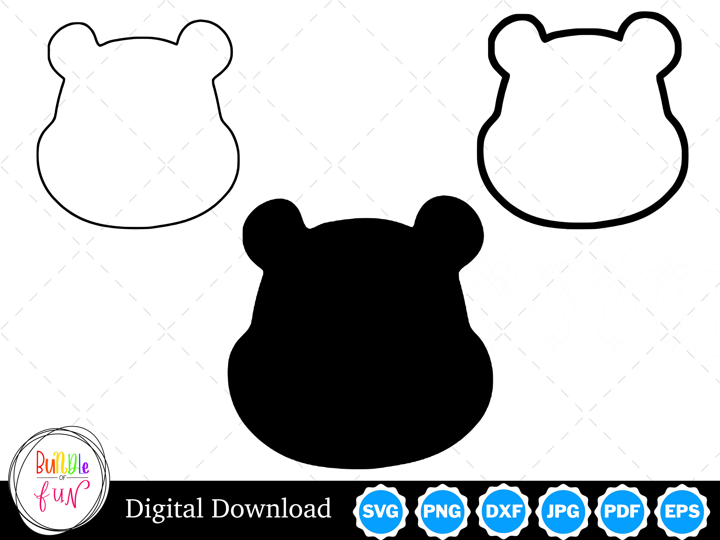 Winnie the Pooh Silhouette With Two Outlines | Winnie the Pooh SVG ...
