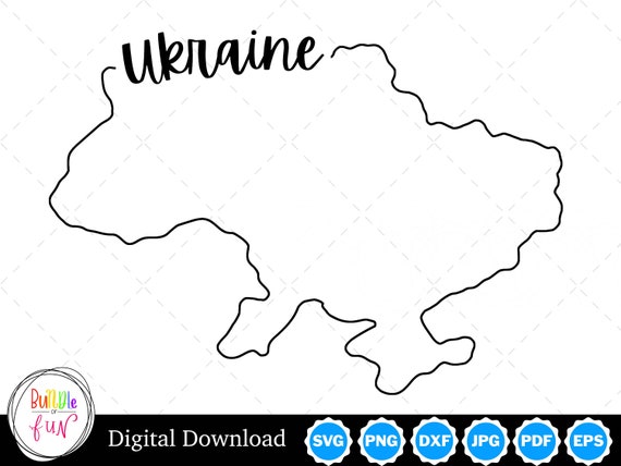 Ukraine Outline Design Ukraine PNG Ukraine SVG Ukraine Cut | Etsy