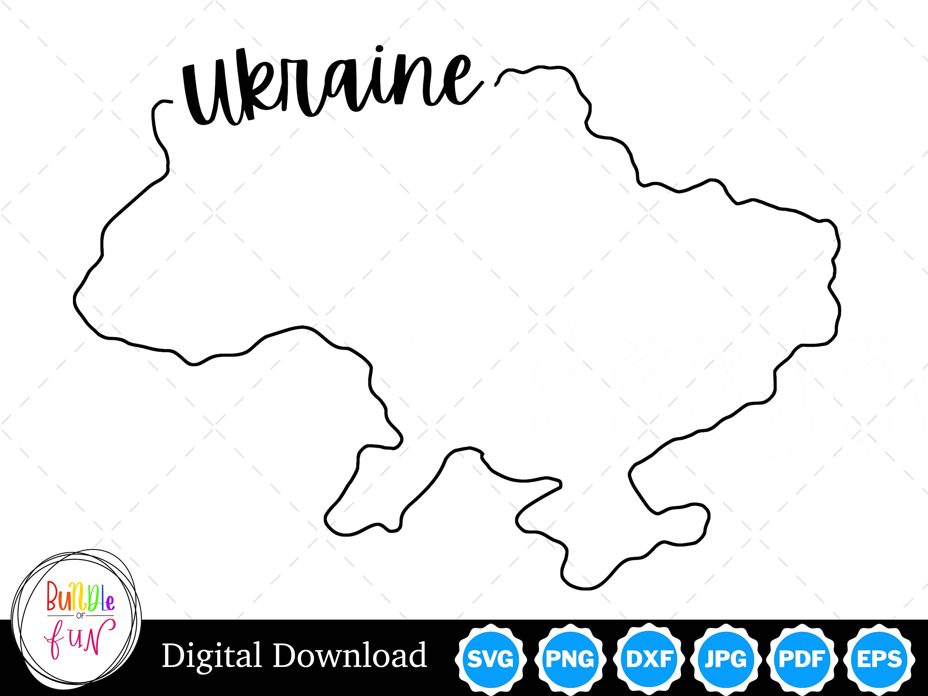 Ukraine Outline Design, Ukraine PNG, Ukraine SVG, Ukraine Cut Files ...