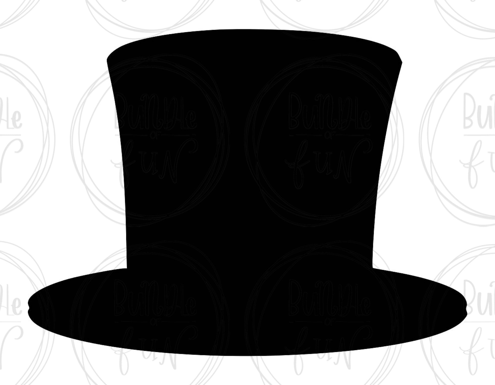 Top Hat Silhouette Vector Image with SVG eps pdf png pdf | Etsy