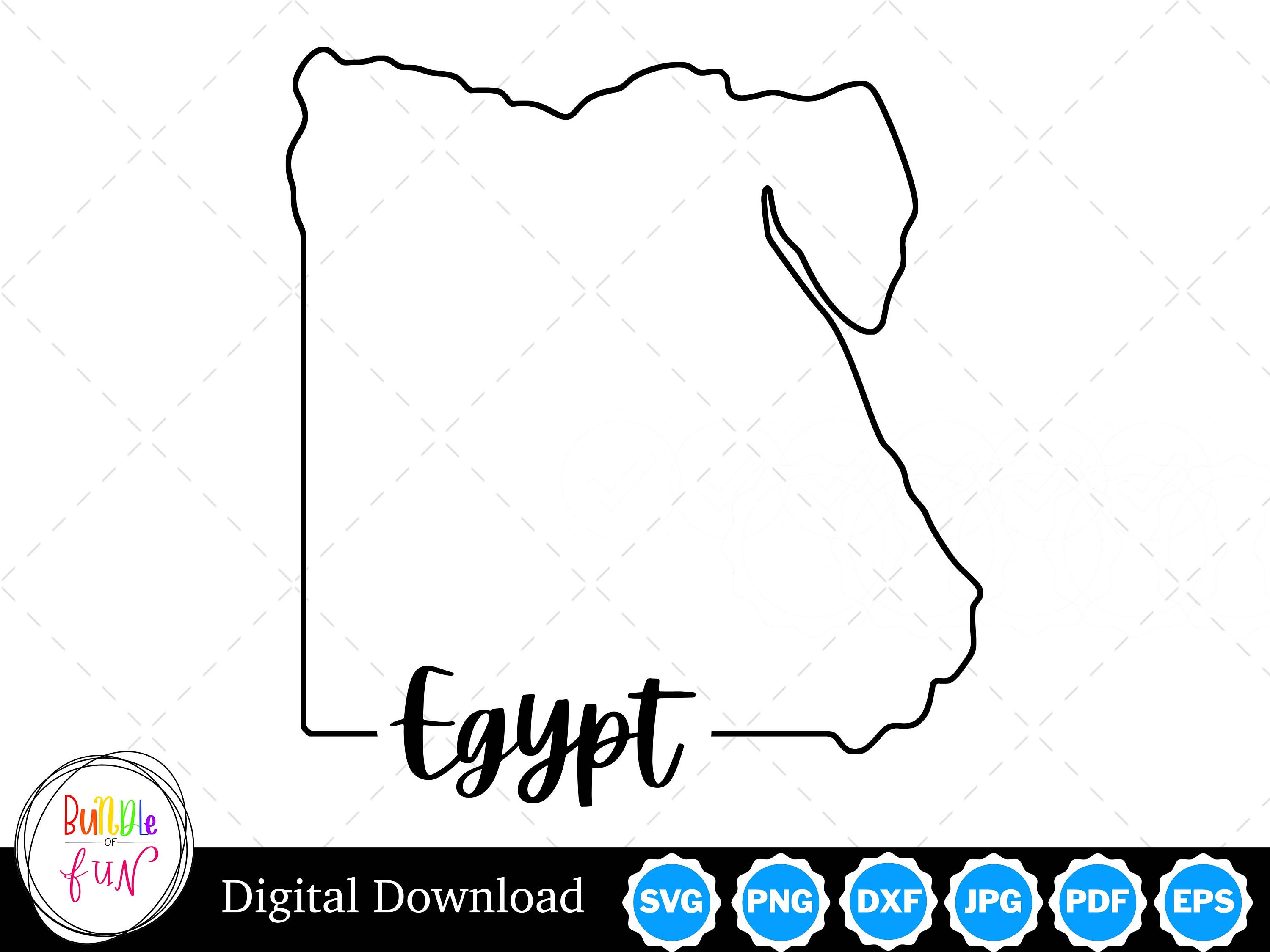 Egypt Design, Egypt SVG, Egypt Outline, Egypt Cut Files, Egypt Cricut ...
