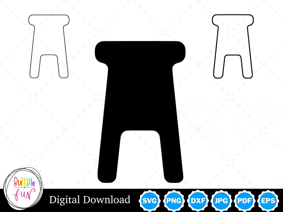 Bar Stool Silhouette With Two Outlines | Bar Stool SVG Bar Stool ...