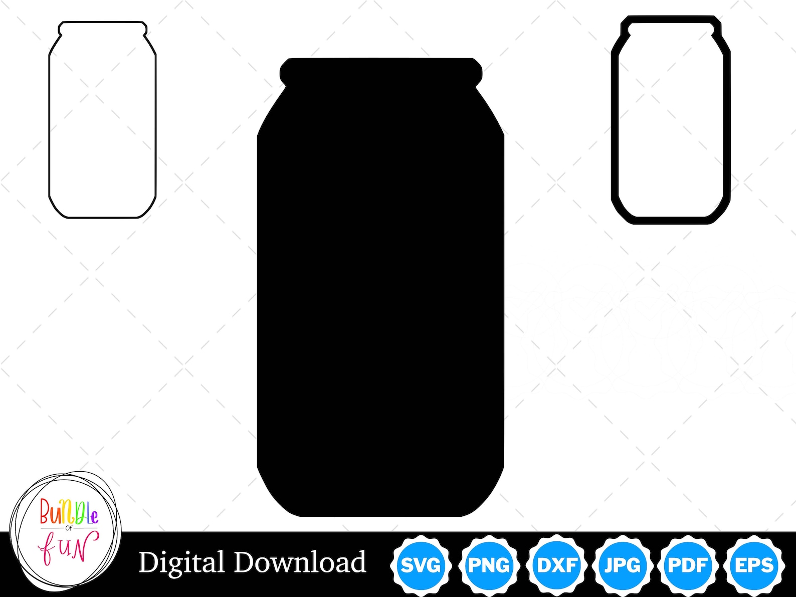 Beer Can Silhouette With Two Outlines | Beer Can SVG Beer Can Outline ...