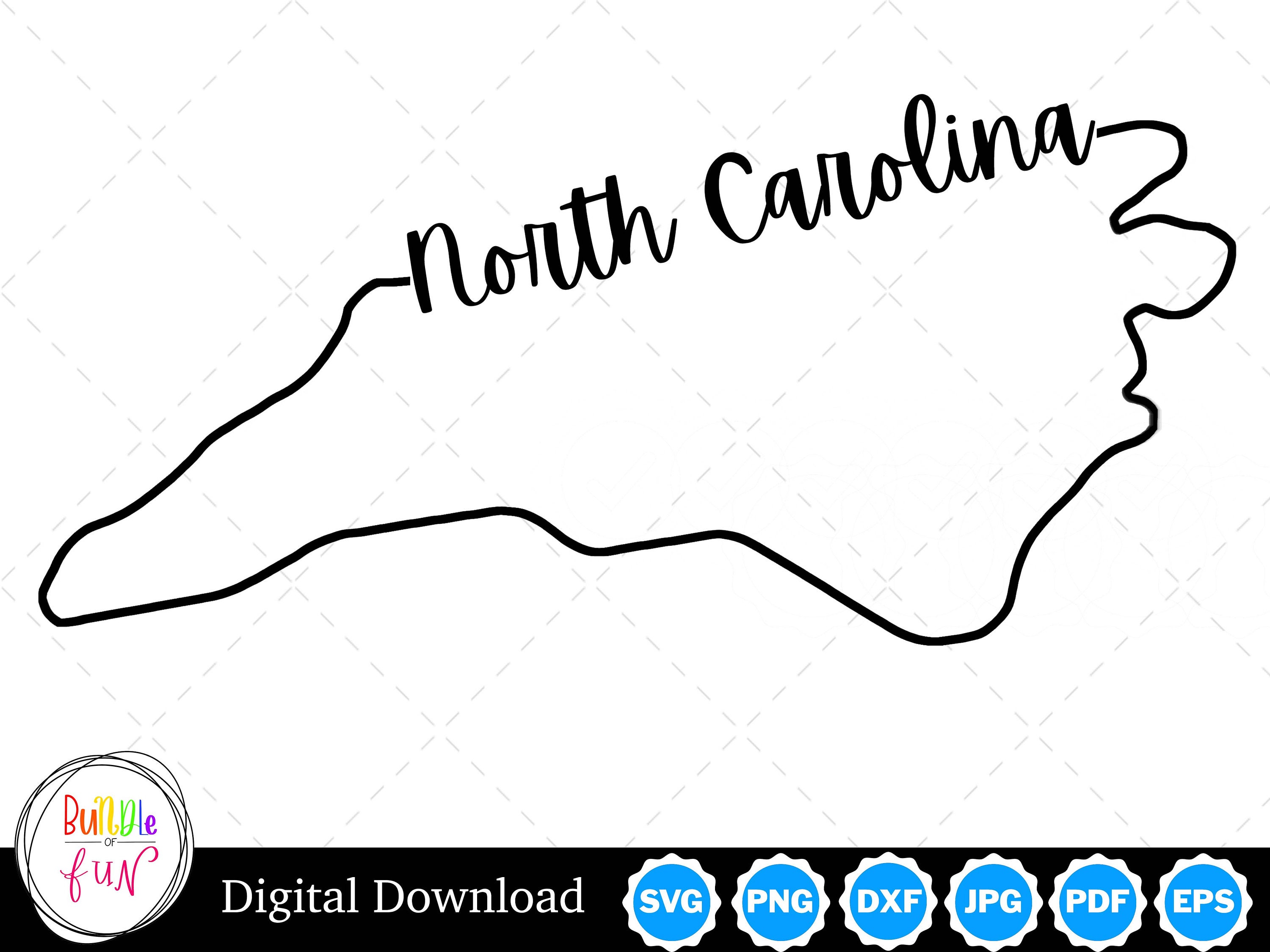 State of North Carolina Outline Design, North Carolina PNG, North ...