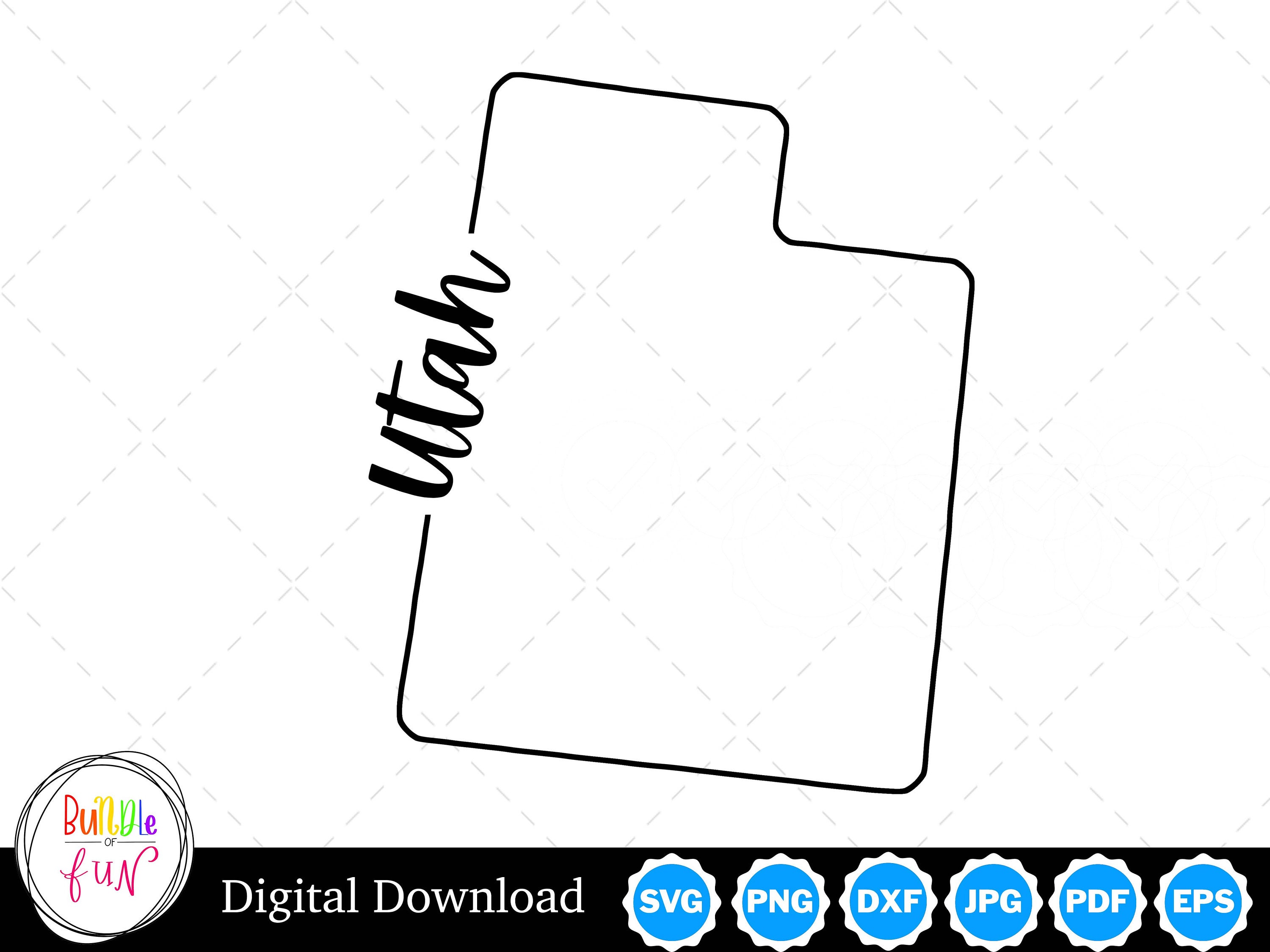 Utah State Outline Design, Utah PNG, Utah SVG, Utah Cut Files, Digital ...