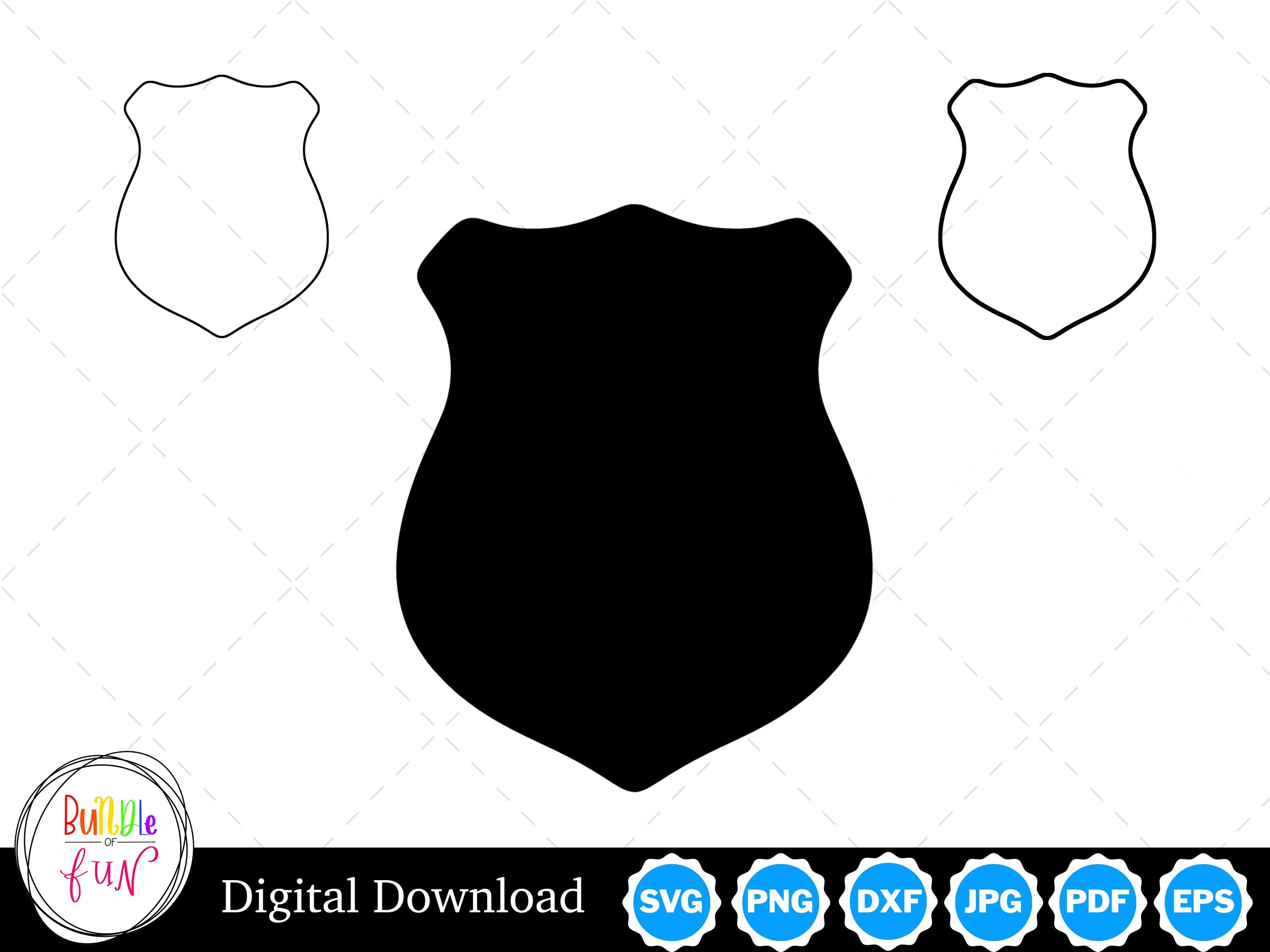 Police Badge Silhouette With Two Outlines | Police Badge SVG Police ...
