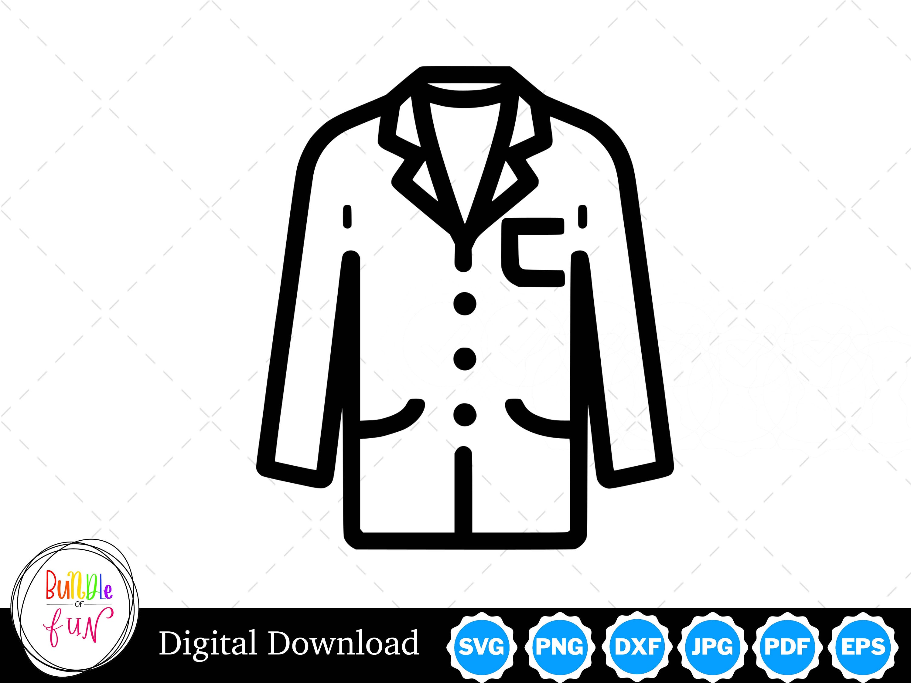 Lab Coat Silhouette Vector Image With SVG, Eps, Pdf, Png, Pdf, and Jpg ...