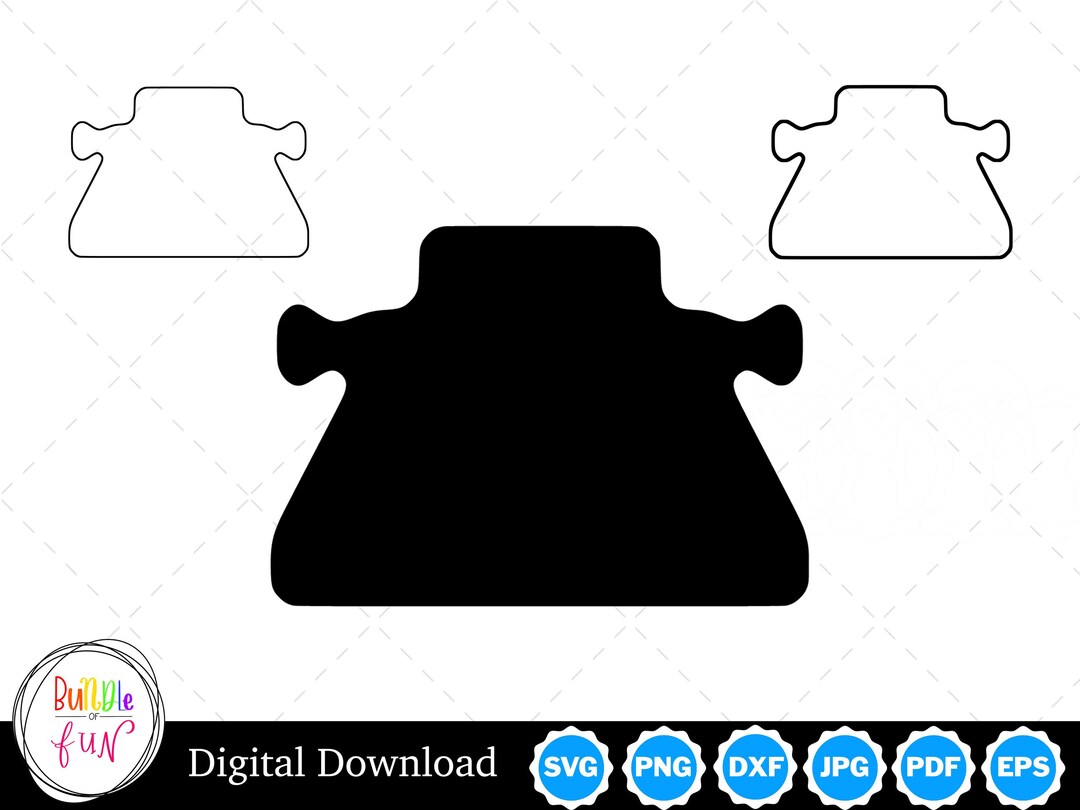 Typewriter Silhouette With Two Outlines | Typewriter SVG Typewriter ...