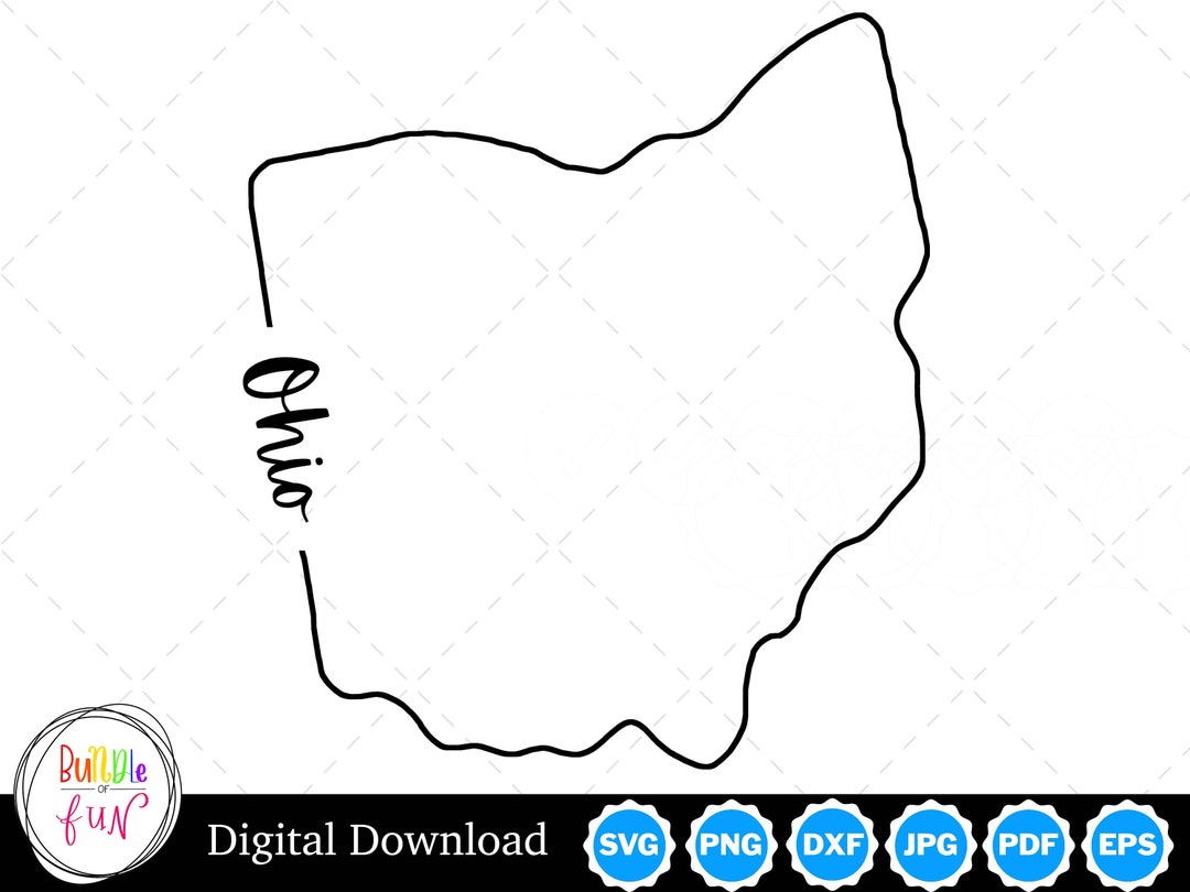 Ohio State Outline Design, Ohio PNG, Ohio SVG, Ohio Cut Files, Digital ...