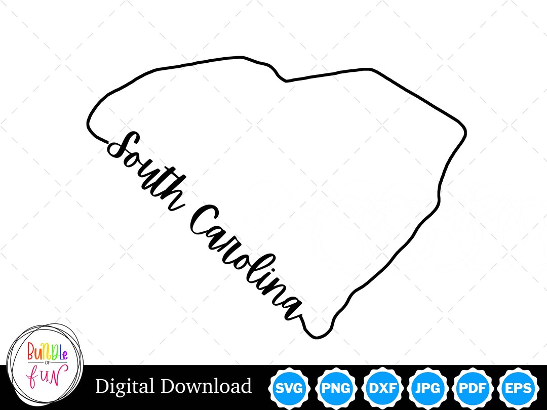 State of South Carolina Outline Design, South Carolina PNG, South ...