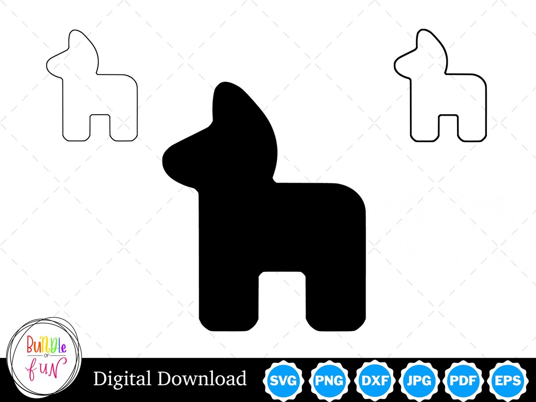 Piñata Silhouette With Two Outlines | Piñata SVG Piñata Outline SVG ...