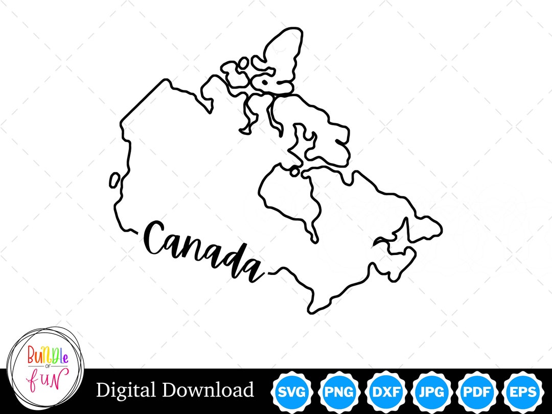 Canada Outline Design, Canada PNG, Canada SVG, Canada Cut Files ...