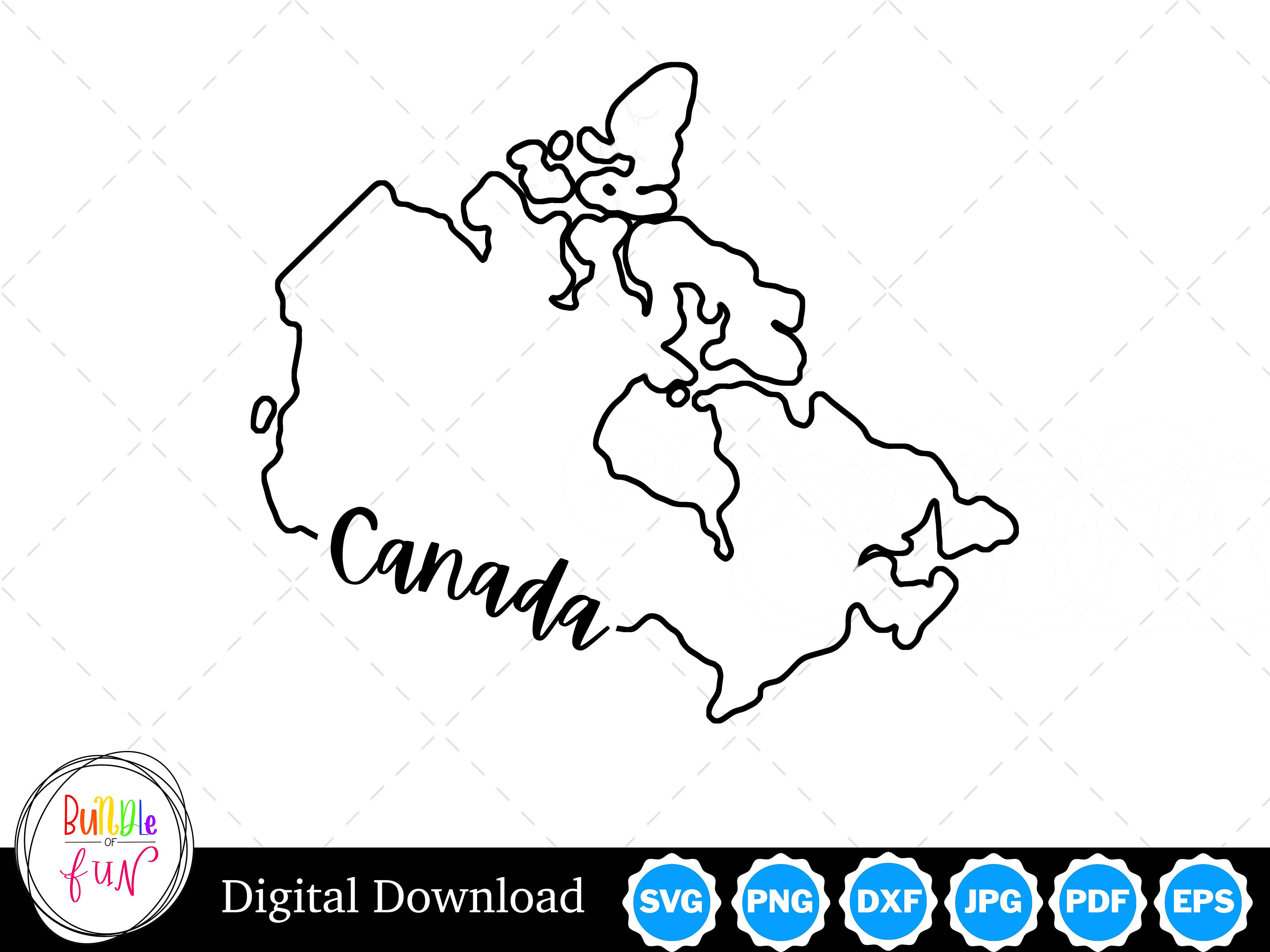 Canada Outline Design, Canada PNG, Canada SVG, Canada Cut Files ...