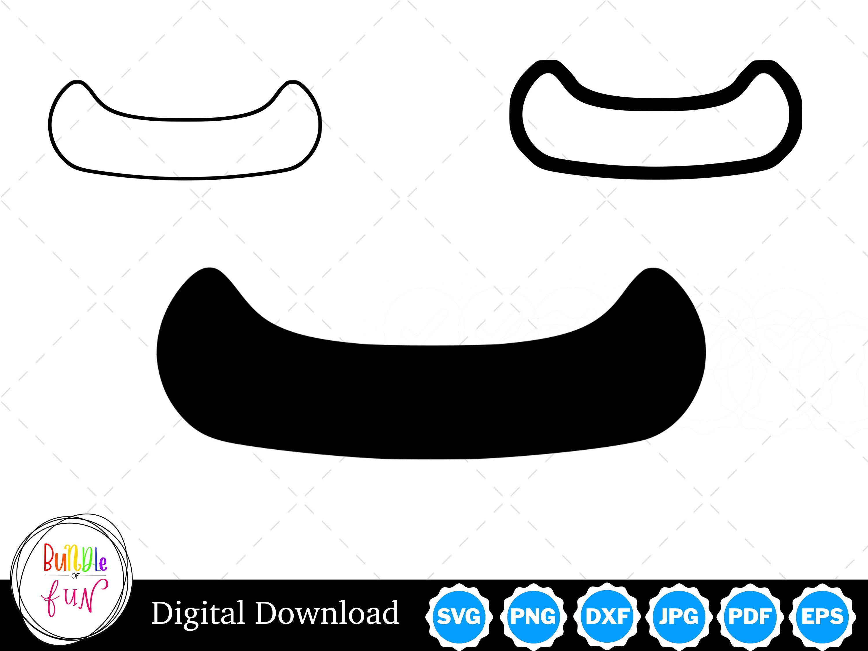 Canoe Silhouette With Two Outlines Canoe SVG Canoe Outline - Etsy