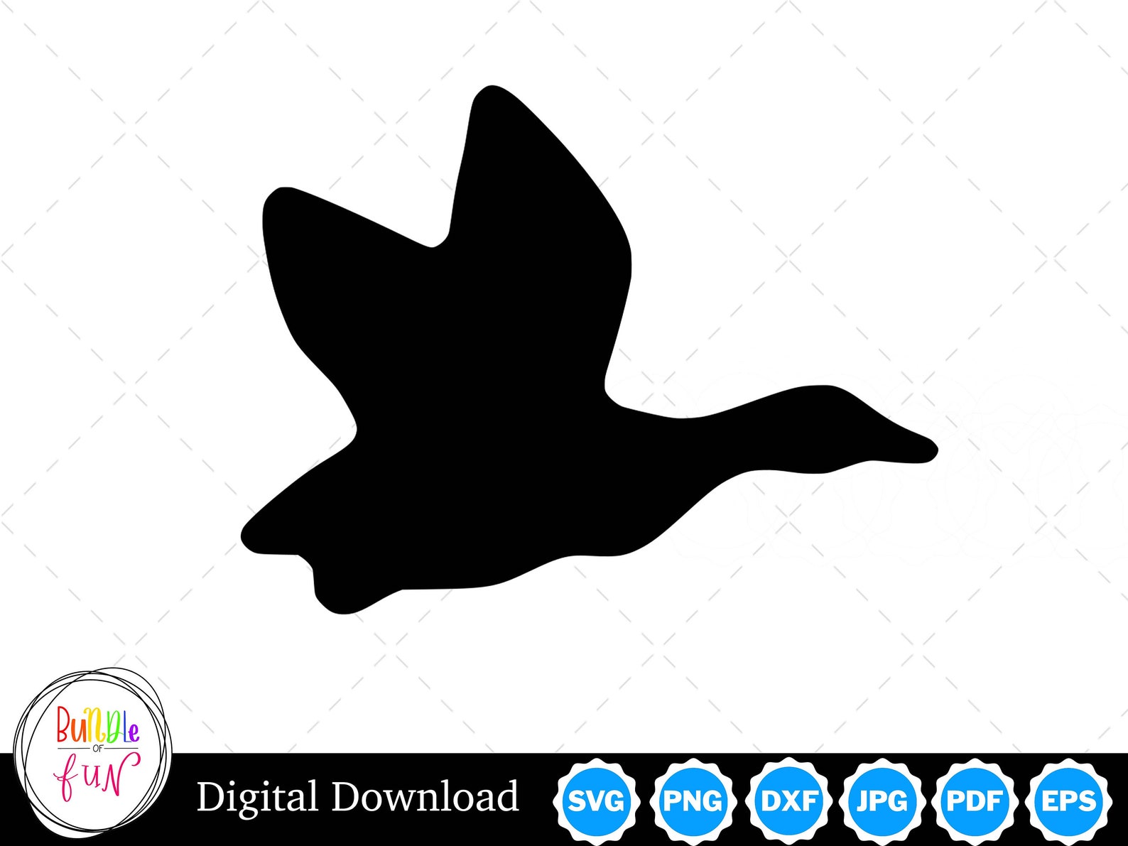Flying Duck Silhouette With Two Outlines Flying Duck SVG Flying Duck ...