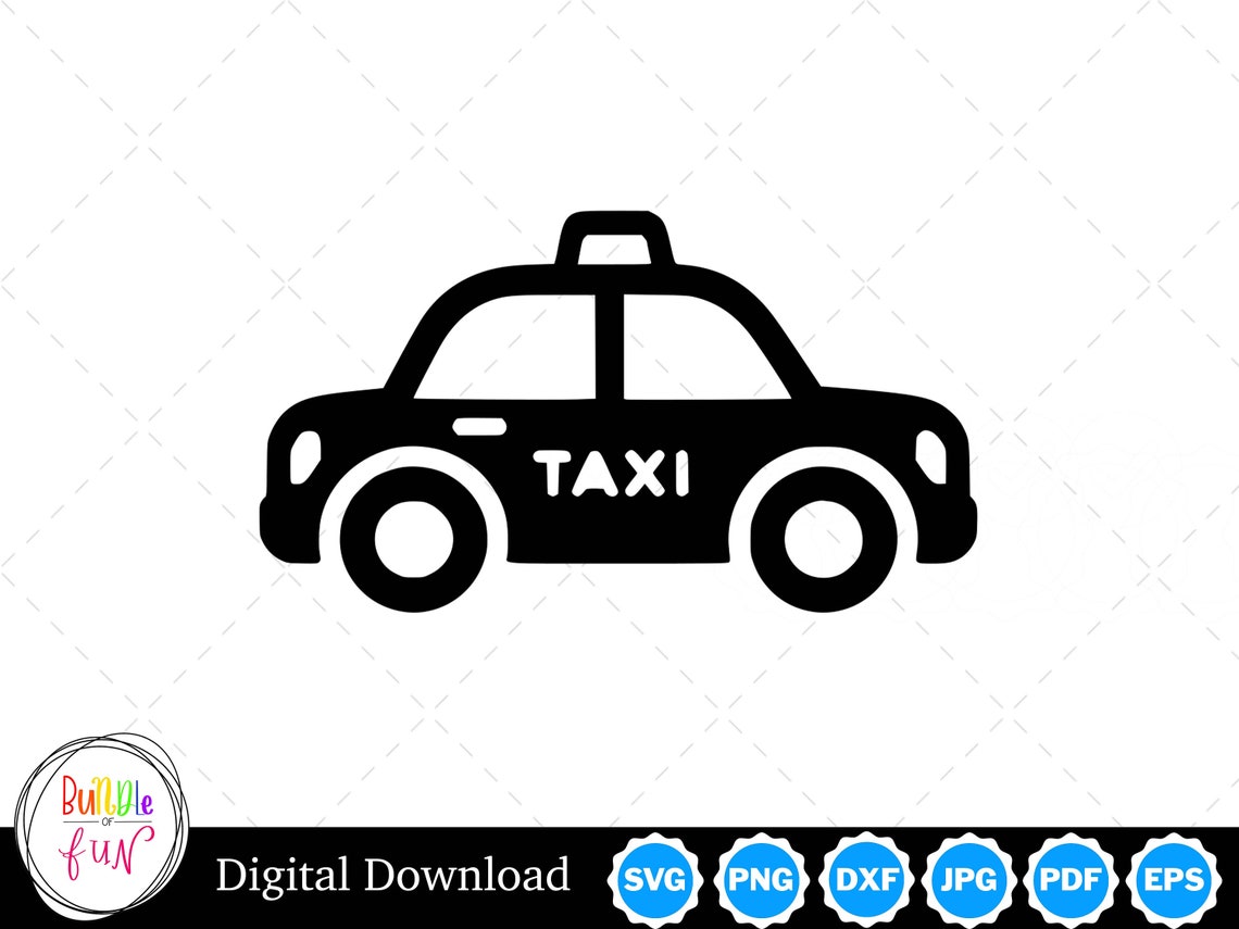 Taxi Silhouette Vector Image With SVG, Eps, Pdf, Png, Pdf, and Jpg ...