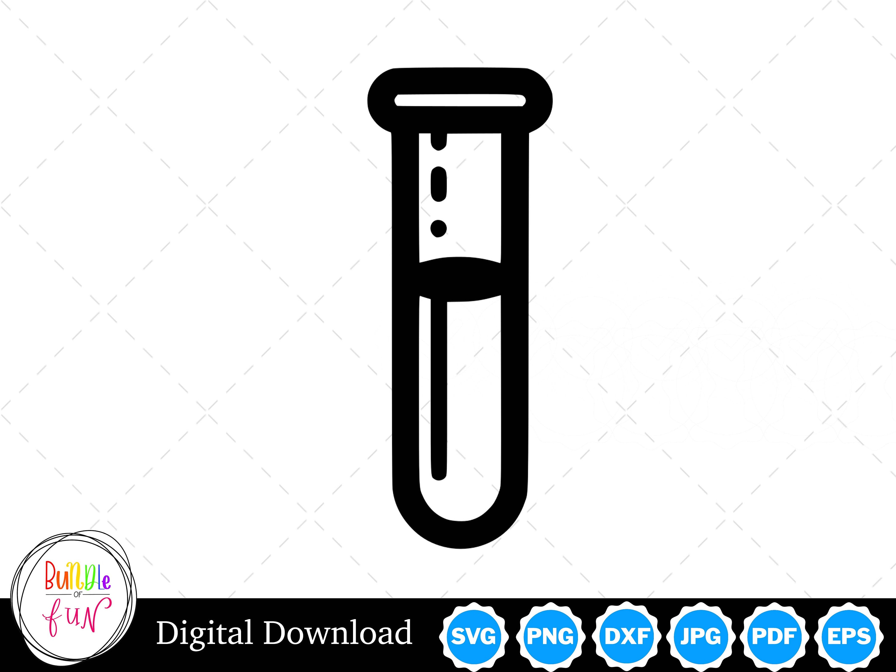 Test Tube Silhouette Vector Image With SVG, Eps, Pdf, Png, Pdf, and Jpg ...