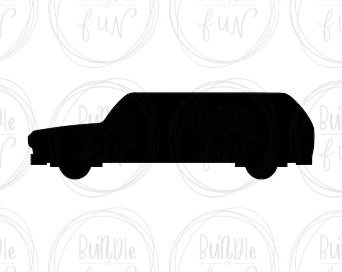 Hearse Svg, Funeral Clipart, Hearse Png, Funeral Dxf, Hearse Vector ...
