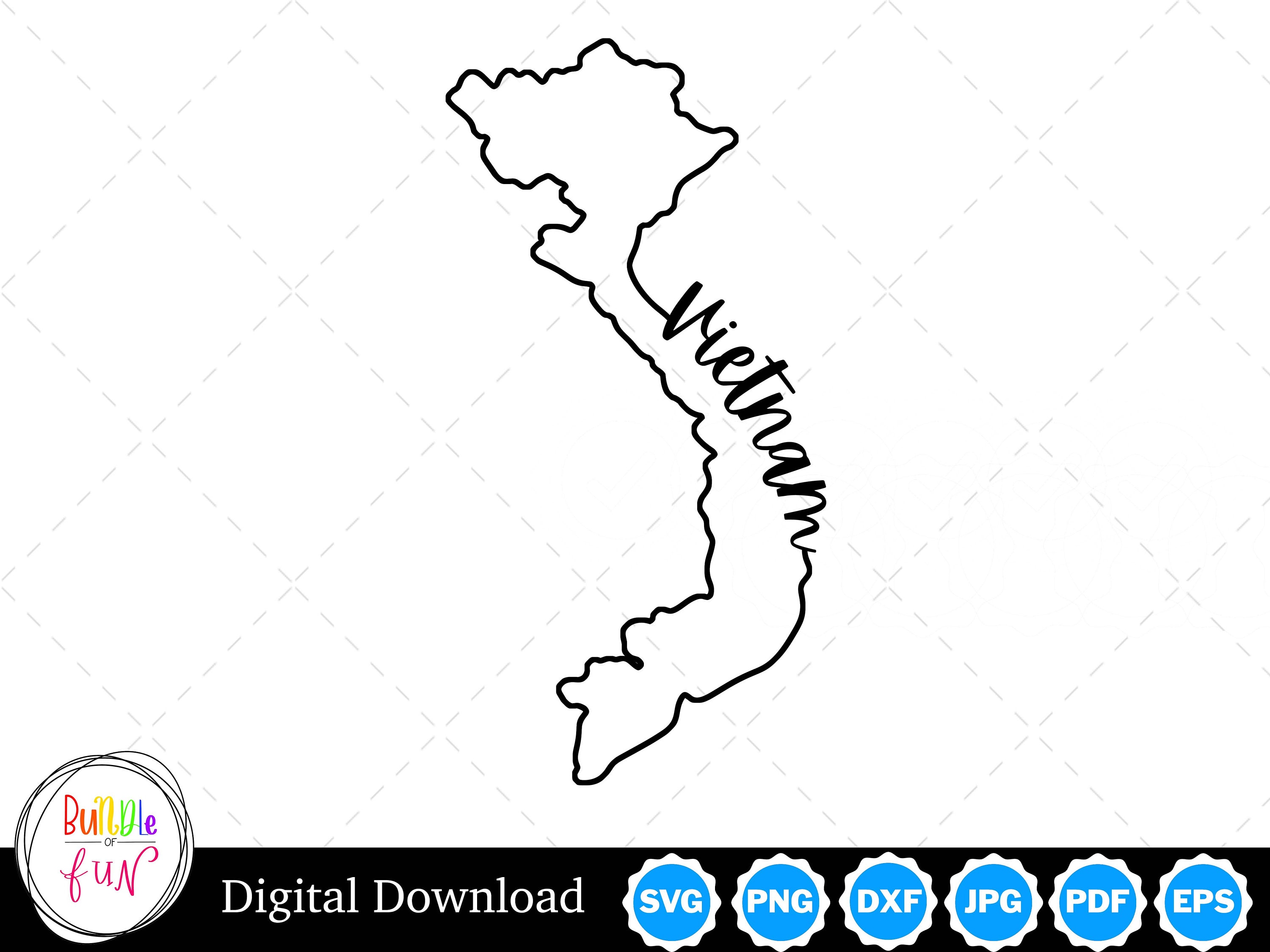 Vietnam Design, Vietnam SVG, Vietnam Outline, Vietnam Cut Files ...