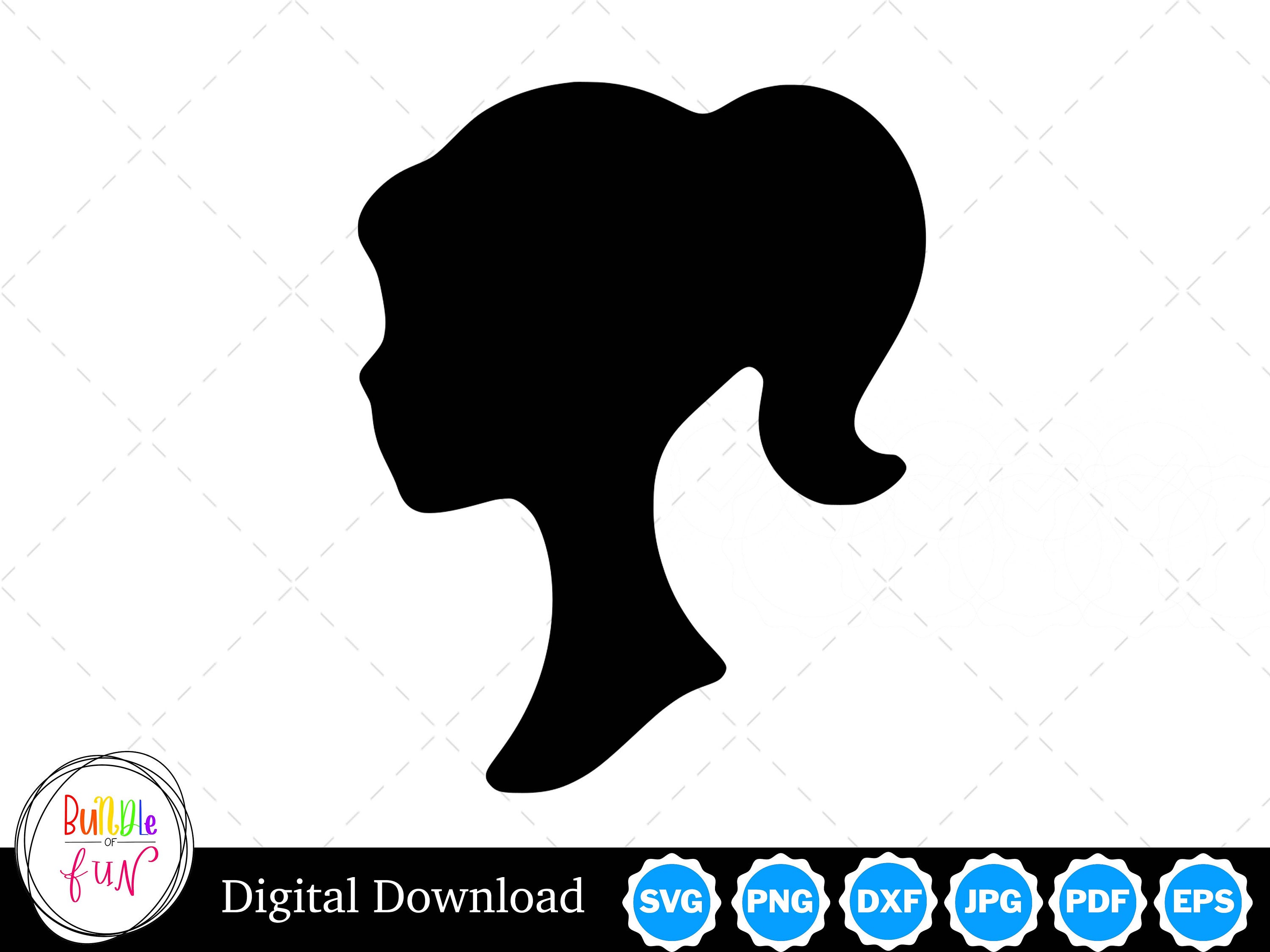 Doll Head Silhouette With Two Outlines | Doll Head SVG Doll Head ...