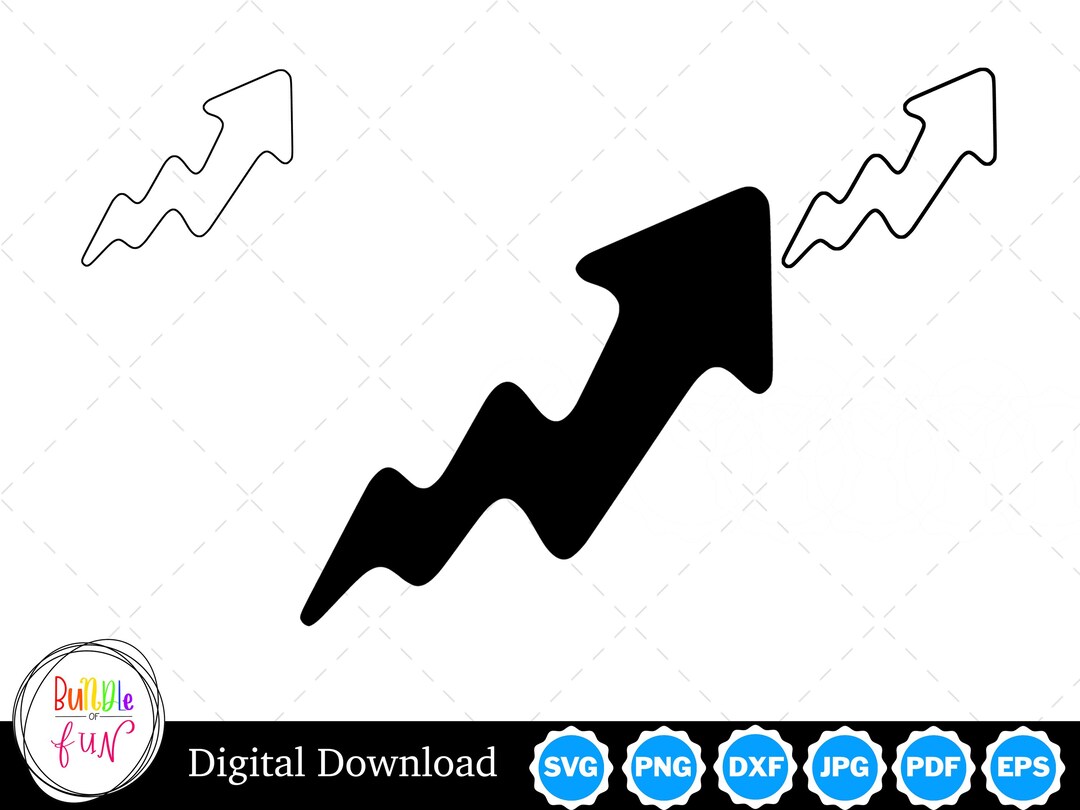Up Stock Arrow Silhouette With Two Outlines | up Stock Arrow SVG up ...