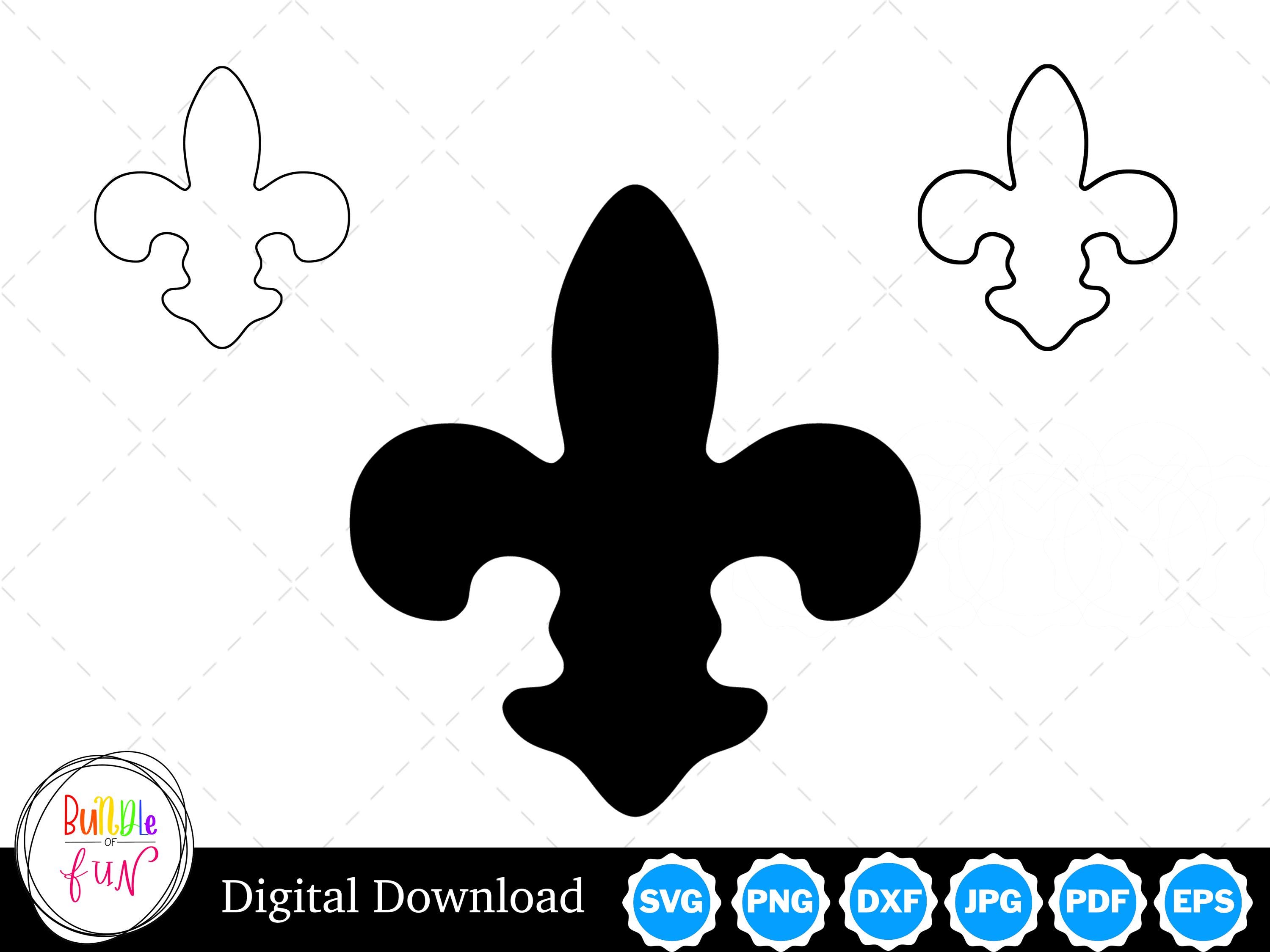 Fleur De Lis Silhouette With Two Outlines | Fleur De Lis SVG Fleur De Lis Outline SVG | Fleur De ...