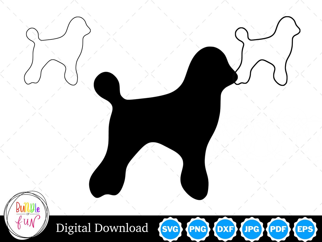 Poodle Silhouette With Two Outlines | Poodle SVG Poodle Outline SVG ...