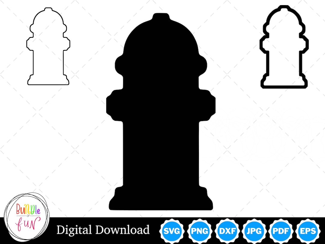 Fire Hydrant Silhouette With Two Outlines | Fire Hydrant SVG Fire ...