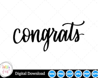 Cursive Script Congrats Handwritten Vector Image Cut Files - Etsy