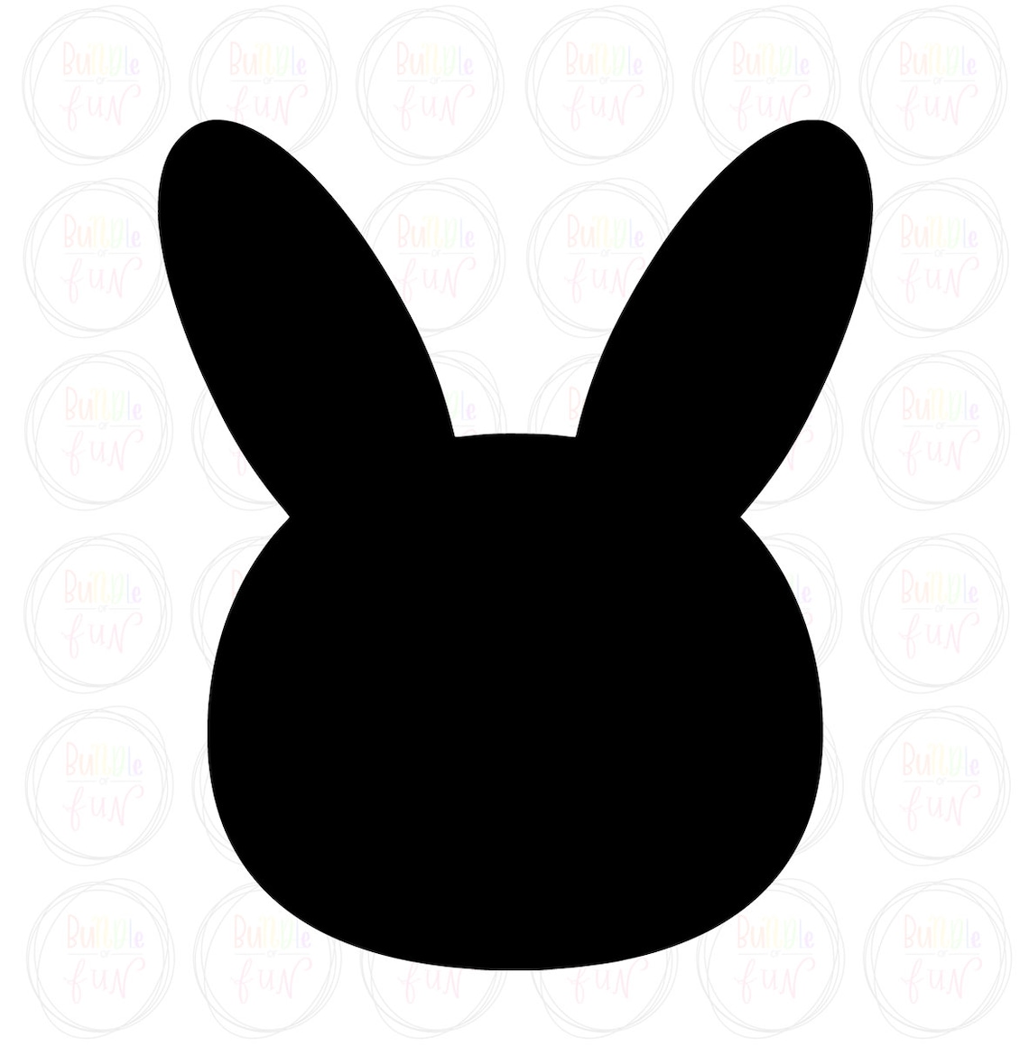 Easter Bunny Rabbit Face/Head Silhouette Vector Image with | Etsy