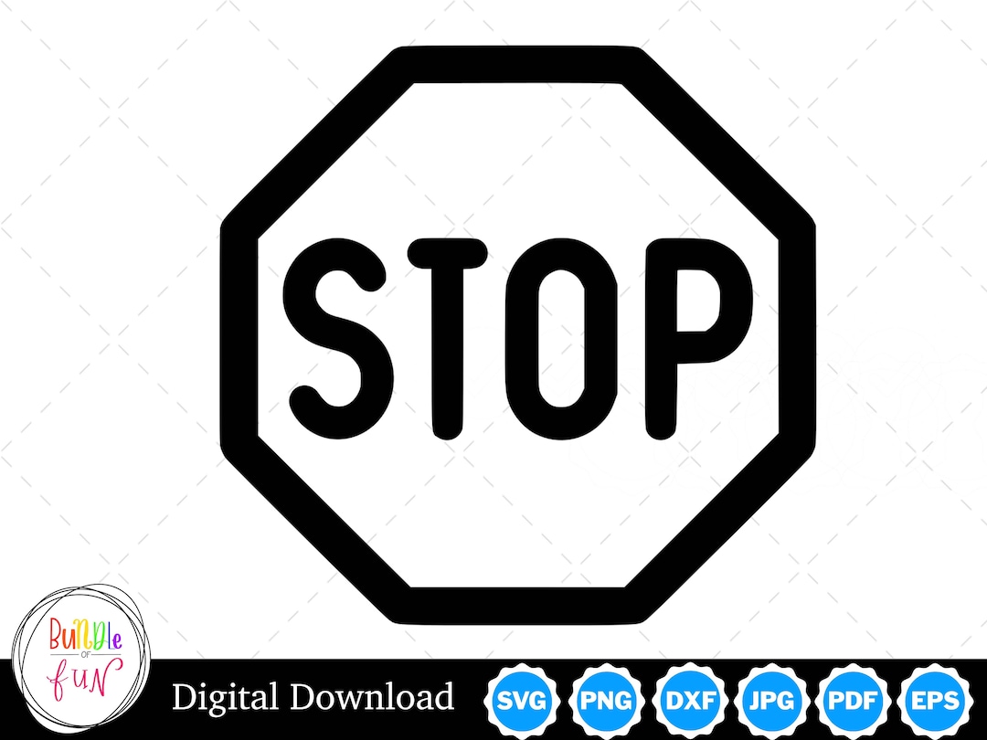 Stop Sign Silhouette Vector Image With SVG, Eps, Pdf, Png, Pdf, and Jpg ...