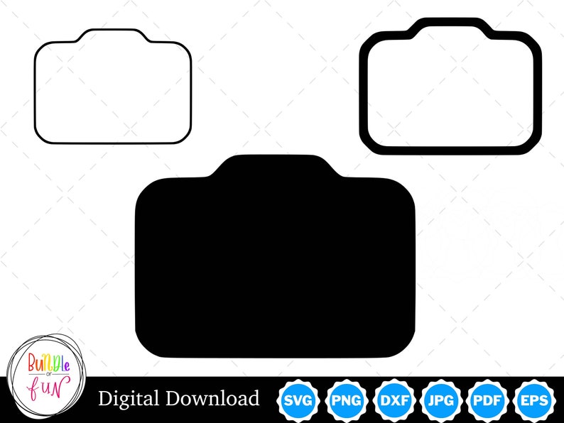 Camera Silhouette With Two Outlines | Camera SVG Camera Outline SVG ...