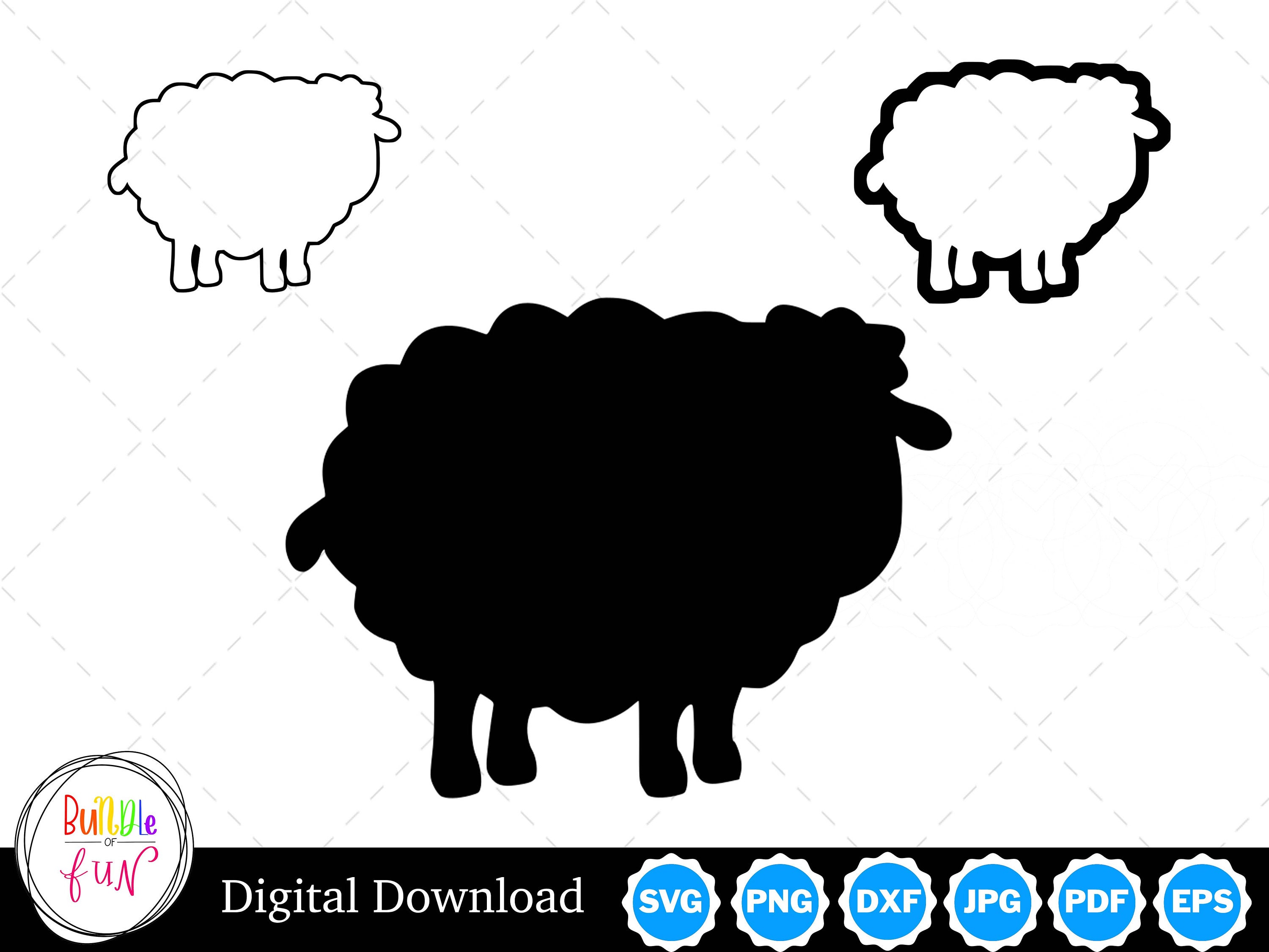 Sheep Silhouette With Two Outlines Sheep SVG Lamb SVG - Etsy Ireland