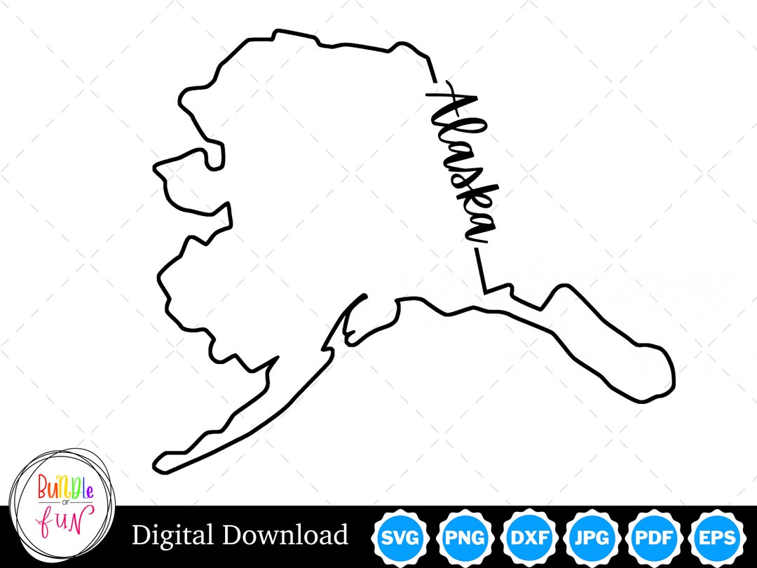 Alaska State Outline Design, Alaska PNG, Alaska SVG, Alaska Cut Files ...