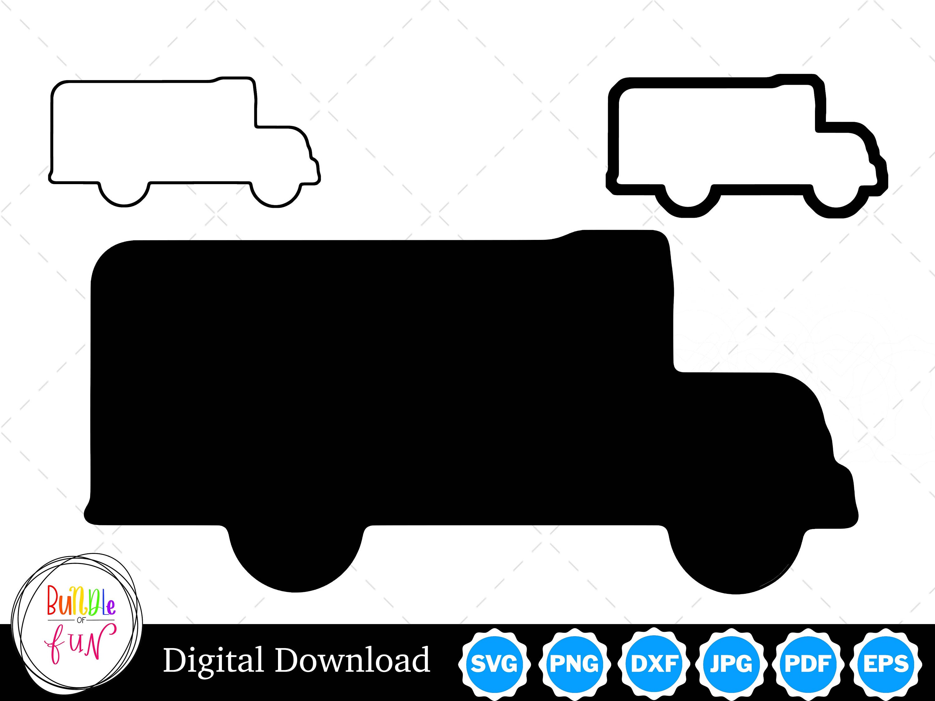 School Bus Silhouette With Two Outlines School Bus SVG Bus SVG School ...