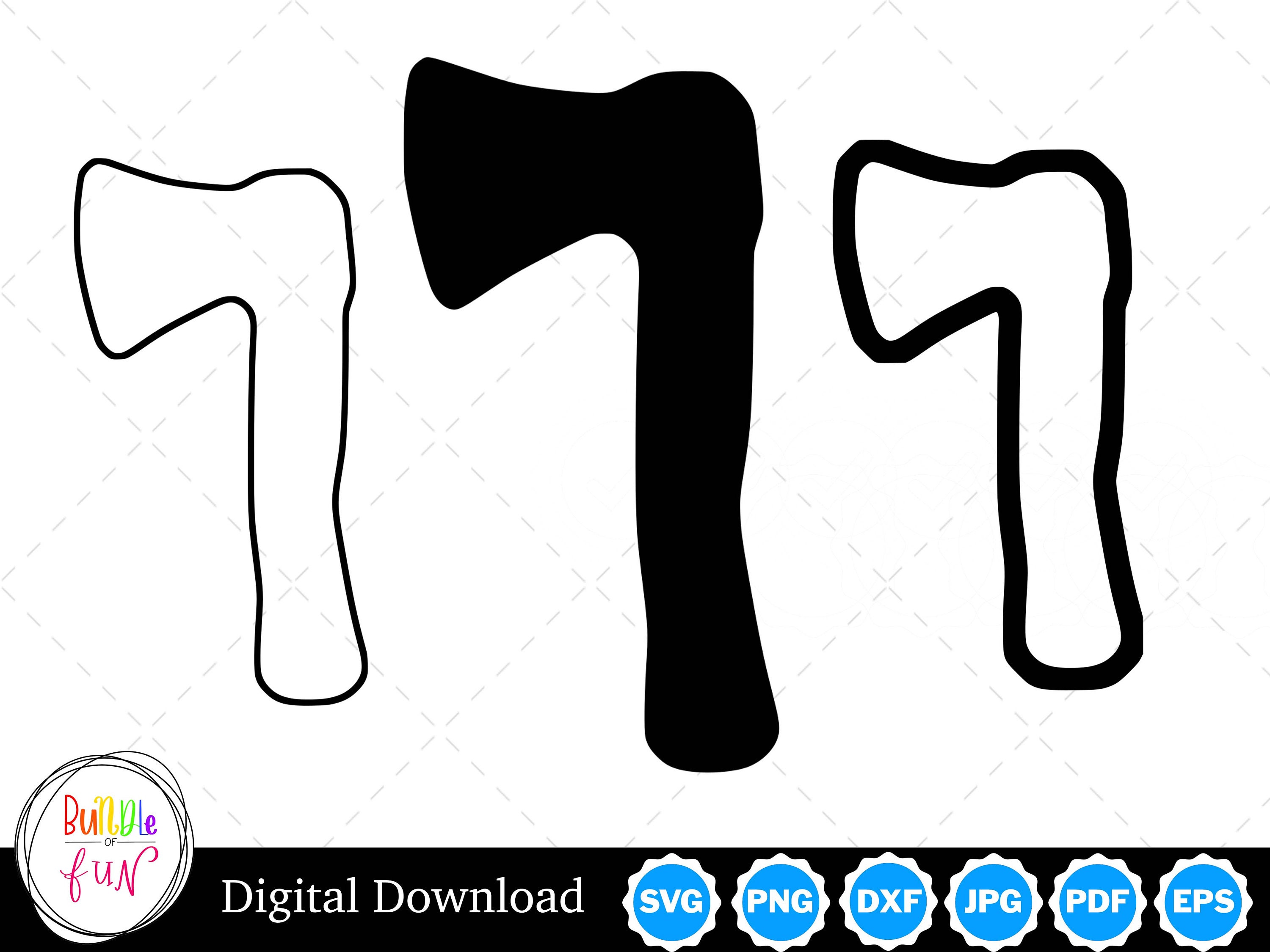 Axe Silhouette With Two Outlines | Axe SVG Axe Outline SVG | Axe Cut ...