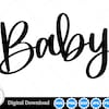 Baby Handwritten Word | Cursive Script Vector Image | Cut Files With ...