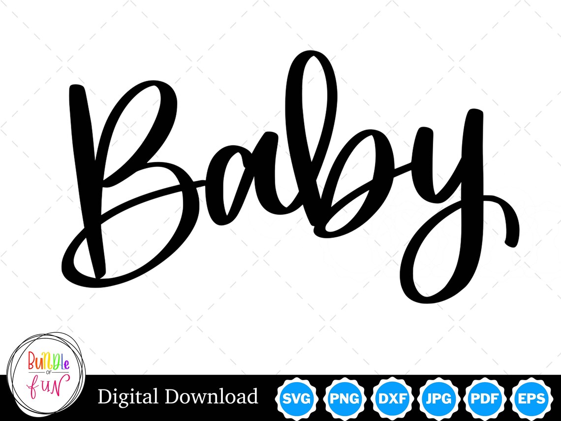 Baby Handwritten Word | Cursive Script Vector Image | Cut Files With ...