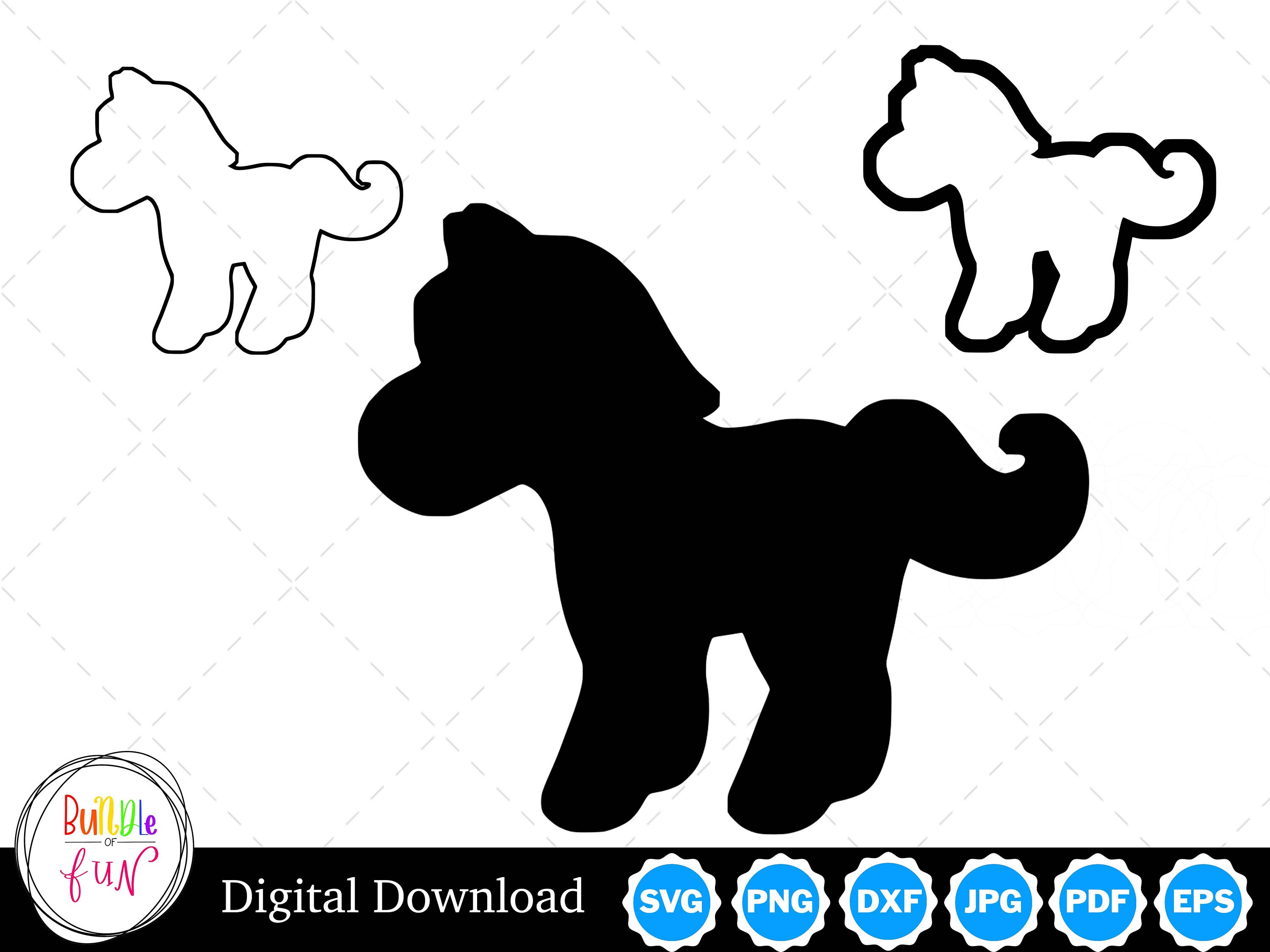 Horse Pony Silhouette With Two Outlines | Horse Pony SVG Horse Pony ...