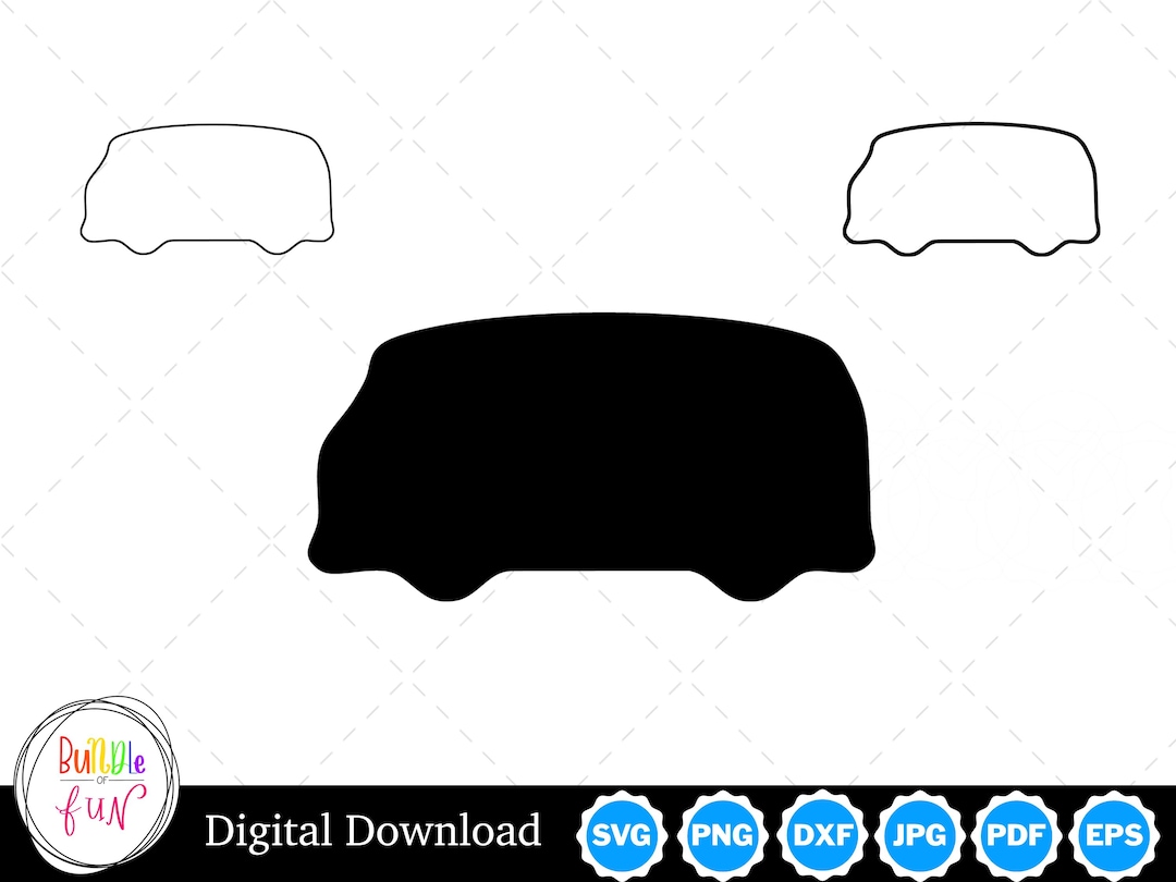Hippie Van Silhouette With Two Outlines | Hippie Van SVG Hippie Van ...