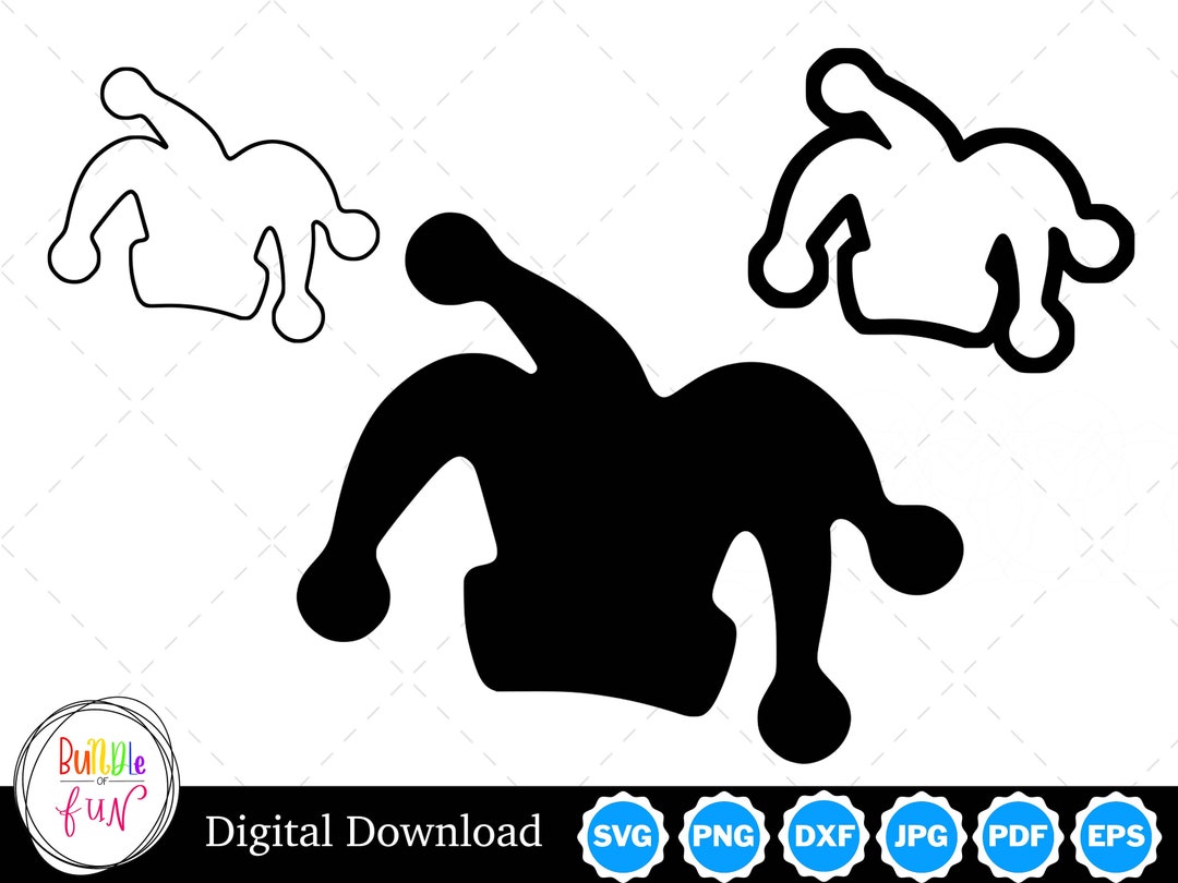 Joker Hat Silhouette With Two Outlines | Joker Hat SVG Joker Hat ...