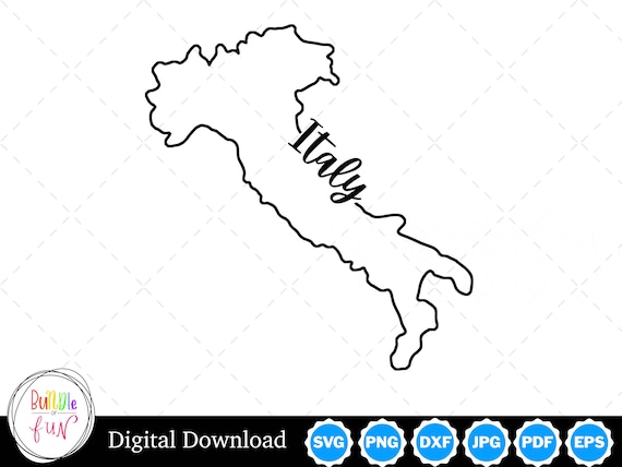 Italy Outline Design Italy PNG Italy SVG Italy Cut Files | Etsy