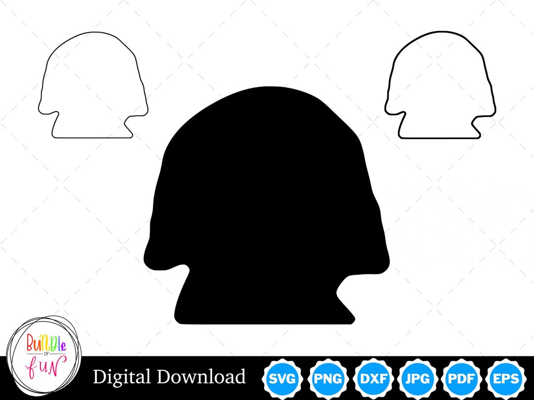 James Madison Head Silhouette With Two Outlines | James Madison SVG ...