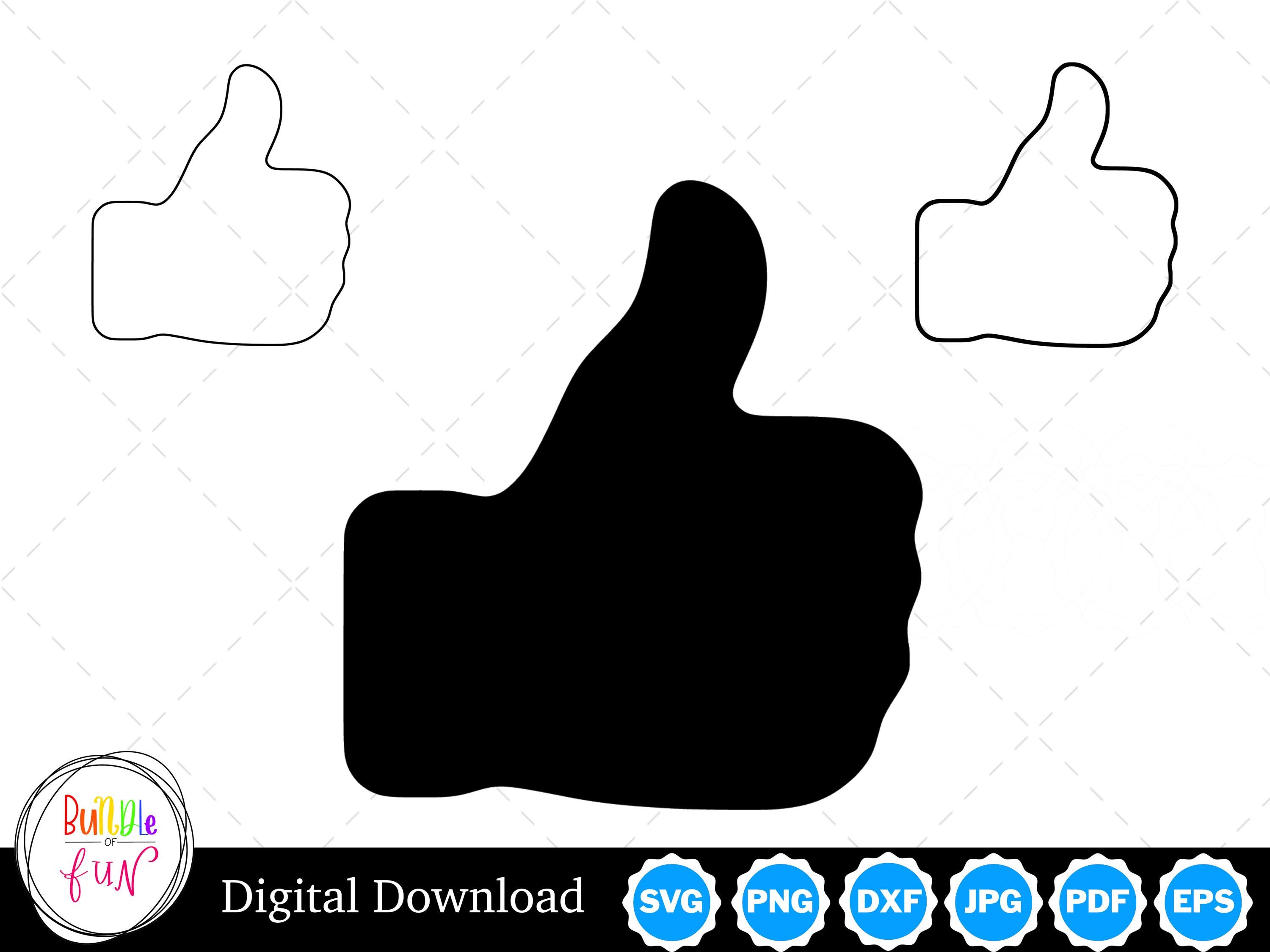 Thumbs up Silhouette With Two Outlines | Thumbs up SVG Thumbs up ...