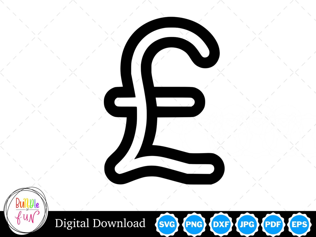 British Pound Symbol Silhouette Vector Image With SVG, Eps, Pdf, Png ...