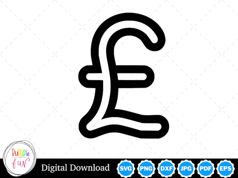 British Pound Symbol Silhouette Vector Image With SVG Eps - Etsy